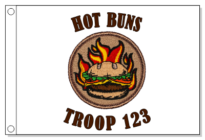 Flaming Cheeseburger Patrol Flag — Eagle Peak Store