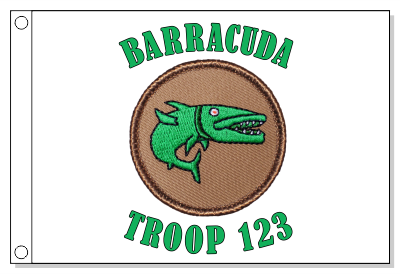 Barracuda Cartoon Patrol Flag - Green — Eagle Peak Store