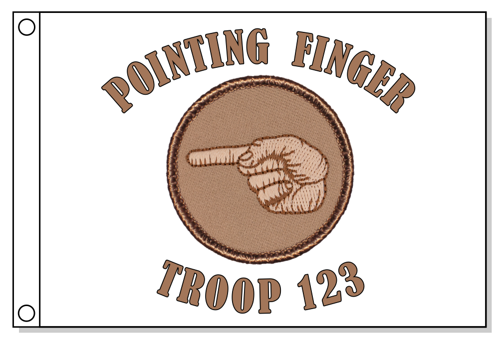 Pointing Finger Patrol Flag (Specify Left or Up!) — Eagle Peak Store