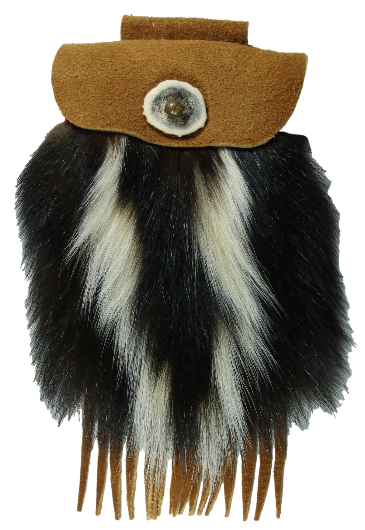 Small Belt Bag - Skunk Fur - W/Brain Tan Leather — Eagle Peak Store