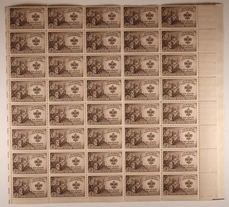 Sheet of Boy Scout Stamps — Eagle Peak Store
