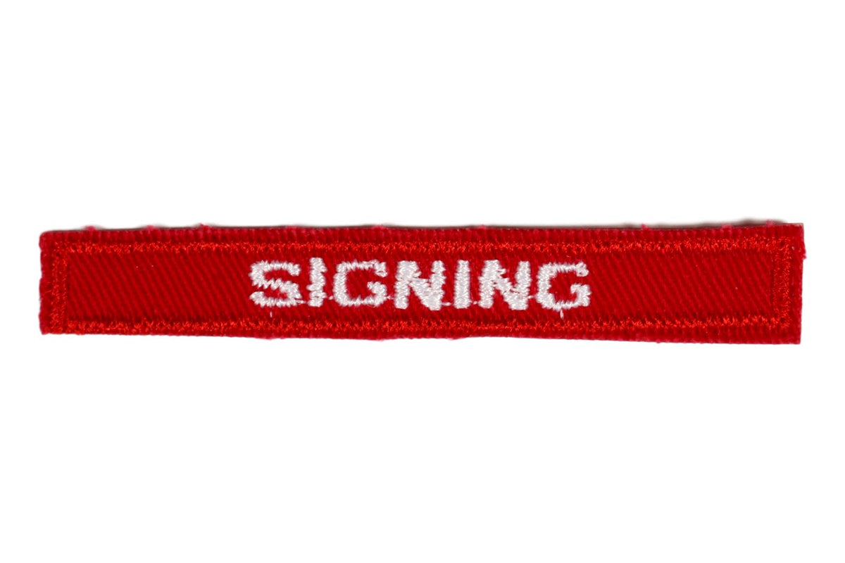 Signing Interpreter Strip on Red — Eagle Peak Store